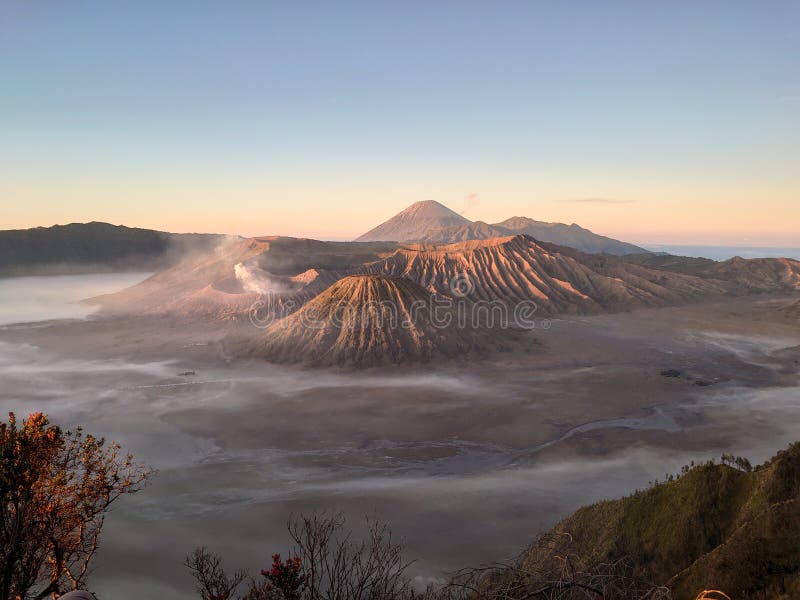 Enjoy the Sunrise in the Mountains of Bromo Indonesia Stock Photo ...
