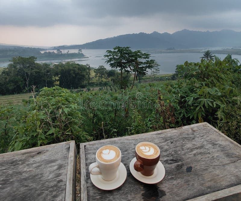 Enjoy the Sunset with a Cup of Coffee To Calm Down Stock Image - Image ...