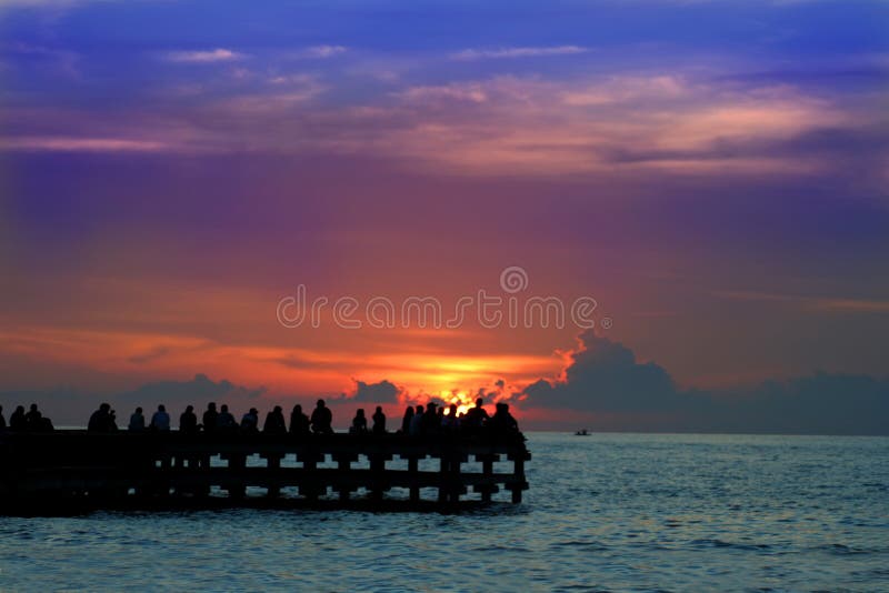 Enjoy sunset or sunrice stock image. Image of vacation - 4091121