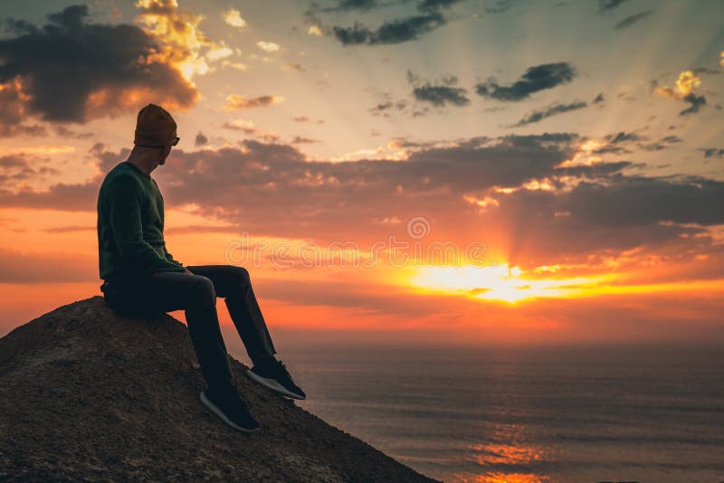 Enjoy the sunset stock photo. Image of copy, lifestyle - 105344756