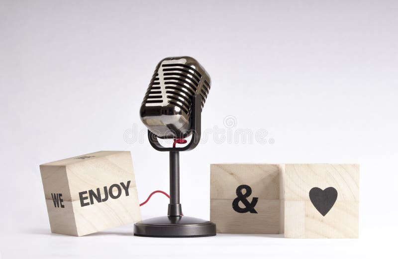 We Enjoy Talk and Love Message on Wooden Cubes Stock Photo - Image of ...