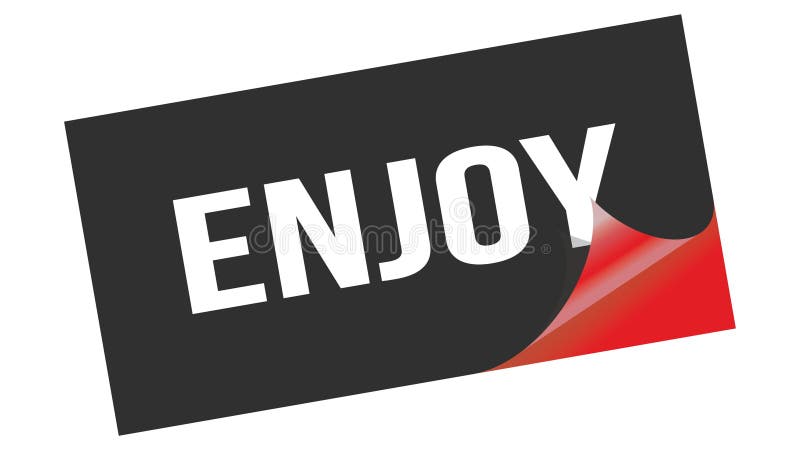 ENJOY Text on Black Red Sticker Stamp Stock Illustration - Illustration ...