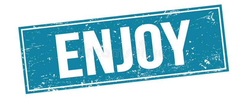 ENJOY Text on Blue Grungy Rectangle Stamp Stock Illustration ...