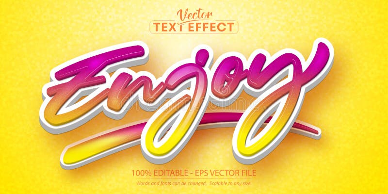 Enjoy Text Effect, Editable Text Style Template Stock Vector ...