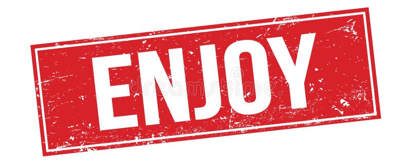 ENJOY Text on Red Grungy Rectangle Stamp Stock Illustration ...