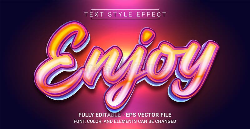 Enjoy Text Style Effect. Editable Graphic Text Template Stock Vector ...