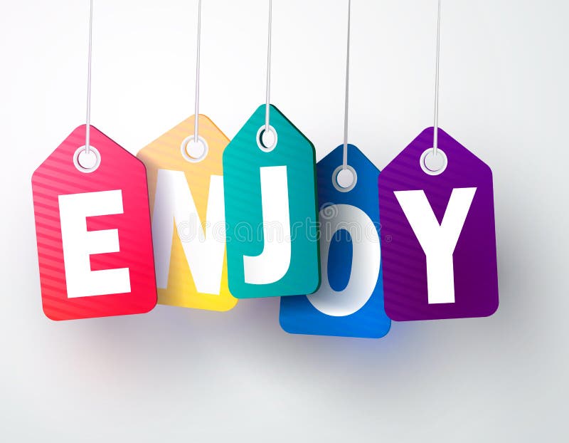 Enjoy Today Labels Banners. Vector Illustration Stock Illustration ...