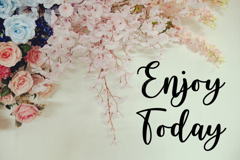 Enjoy Today - Text on Blackboard Stock Image - Image of blackboard ...