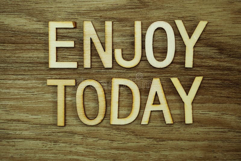 Enjoy Today - Text on Blackboard Stock Image - Image of blackboard ...