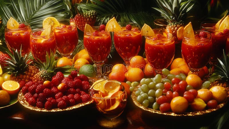Enjoy Tropical Drinks and a Fruit Platter beside the Pool As the Sun ...