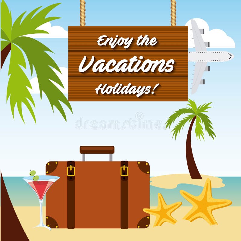 Enjoy Vacations Travel Isolated Icon Stock Vector - Illustration of ...