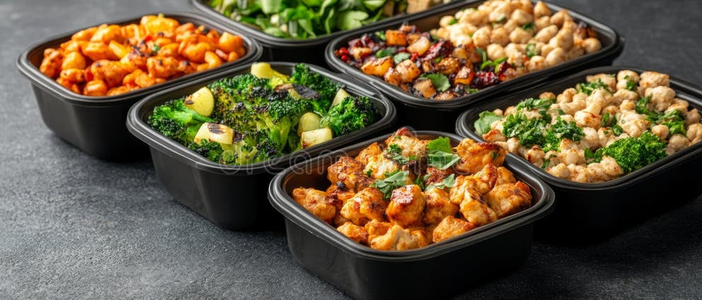 Enjoy a Vibrant Display of BBQ Meal Prep Featuring an Array of Grilled ...