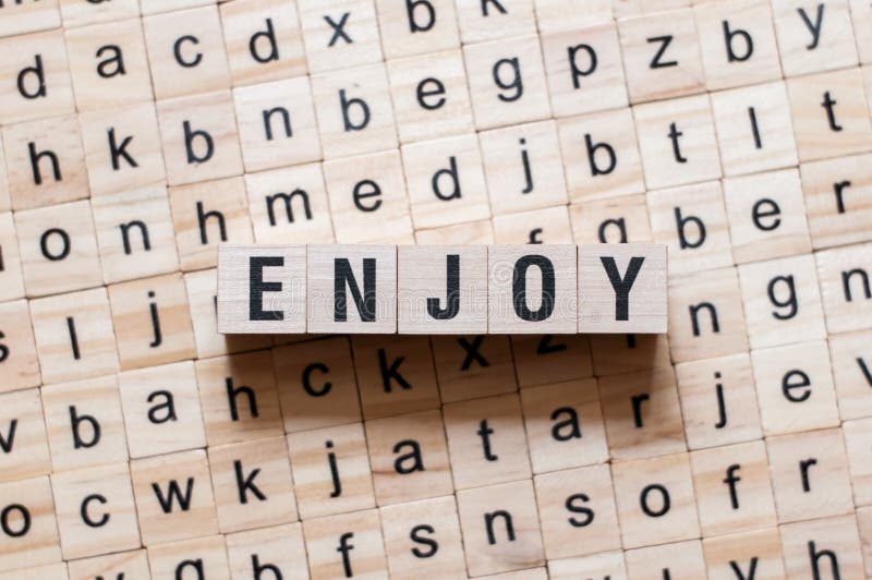 Enjoy word concept stock photo. Image of sitting, life - 145842986