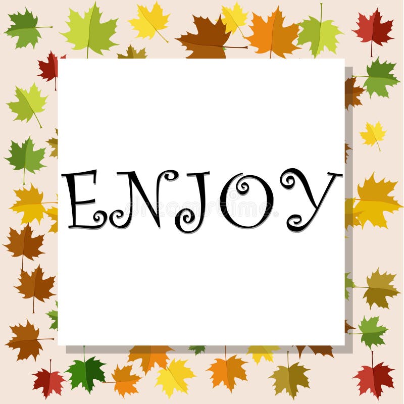 Enjoy Word with Leaves Background Stock Vector - Illustration of play ...