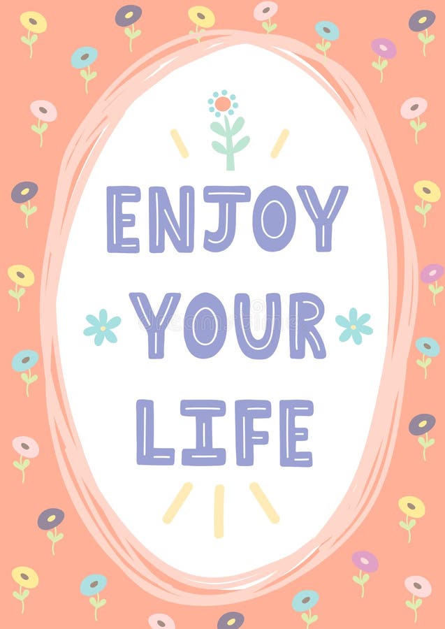 Enjoy Your Life Hand Drawn Card Stock Vector - Illustration of font ...