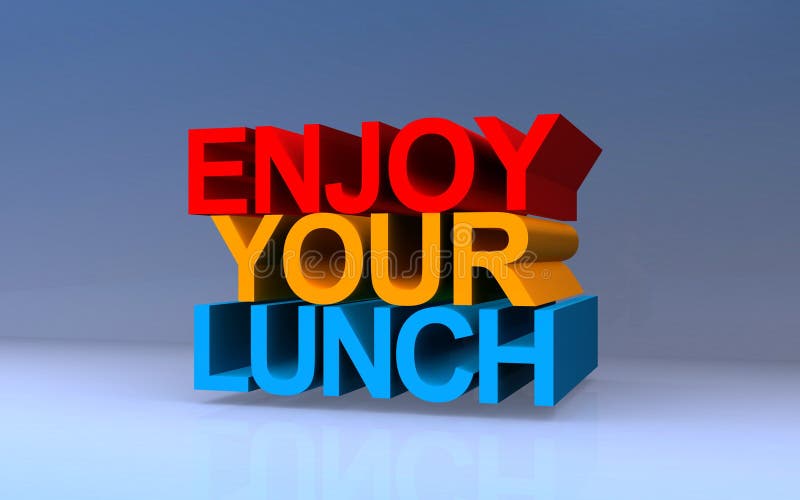 Enjoy your lunch on blue stock illustration. Illustration of sushi ...