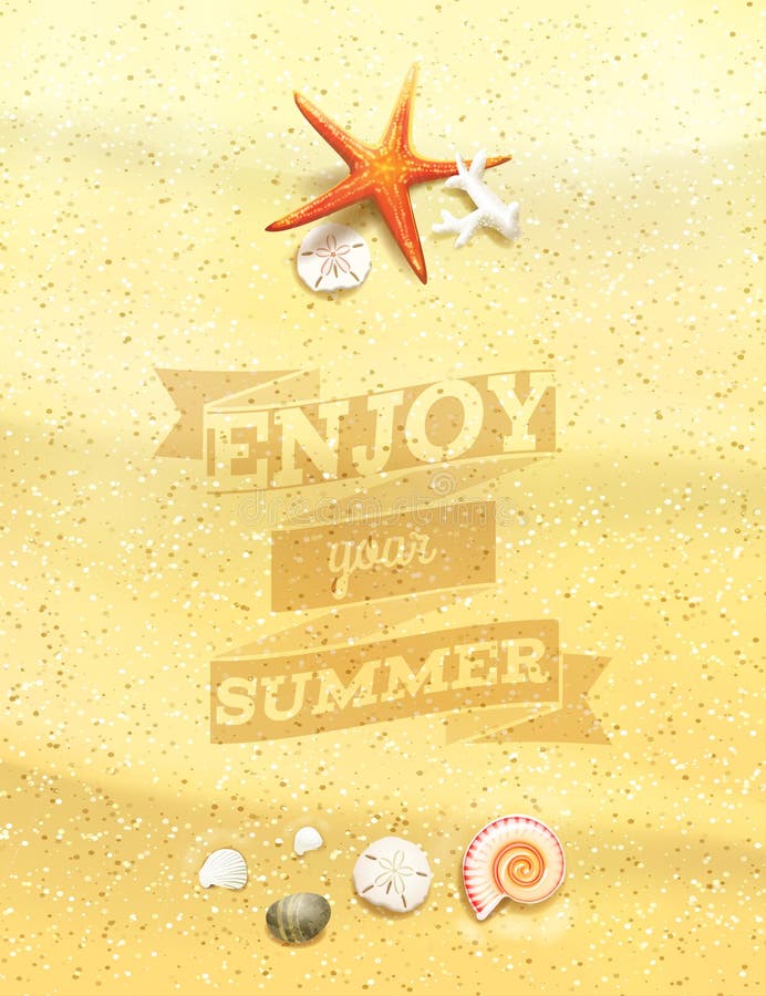 Enjoy Your Summer Sandy Background. Stock Vector - Illustration of ...