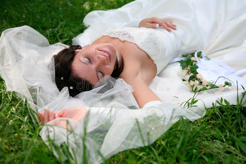 Happy Sleeping Bride Grass Stock Photos - Free & Royalty-Free Stock ...