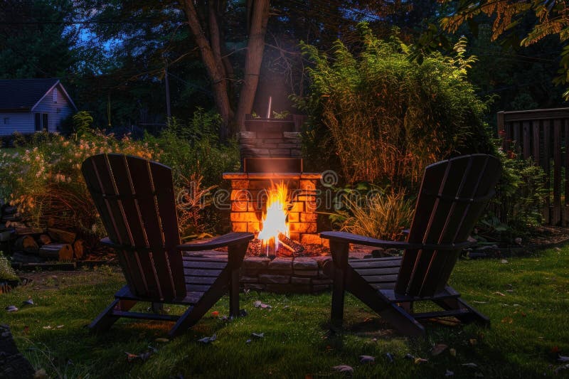 Enjoying a Backyard Bonfire Under the Stars Stock Photo - Image of ...