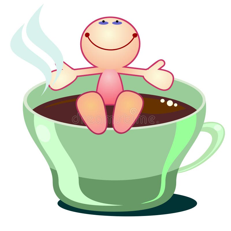 Enjoying coffee or tea stock vector. Illustration of caricature - 21387366
