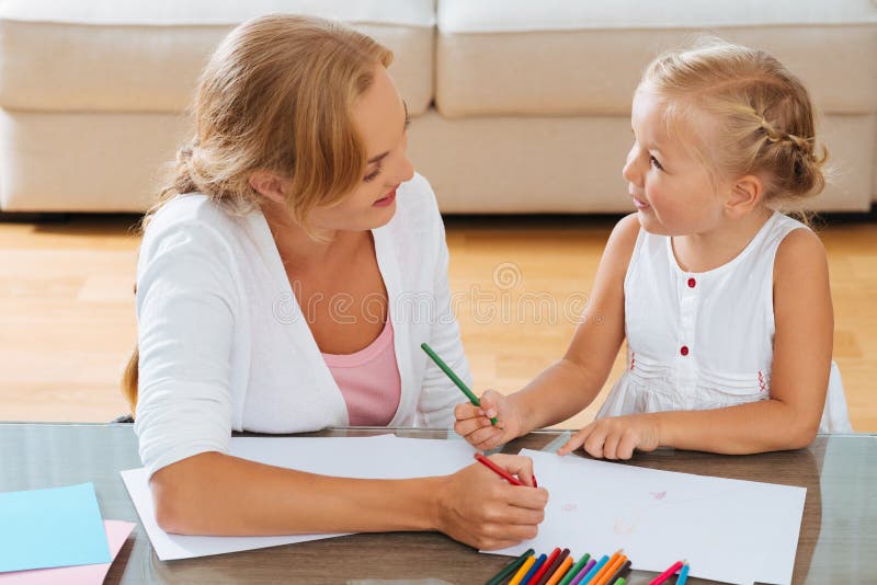 Enjoying drawing stock photo. Image of leisure, mother - 44454704