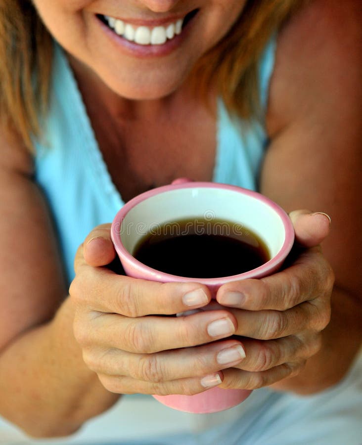 Enjoying the First Cup of Coffee Stock Image - Image of coffee, ritual ...