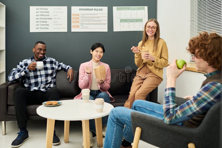 Enjoying Group Study Session in Classroom Setting Stock Photo - Image ...
