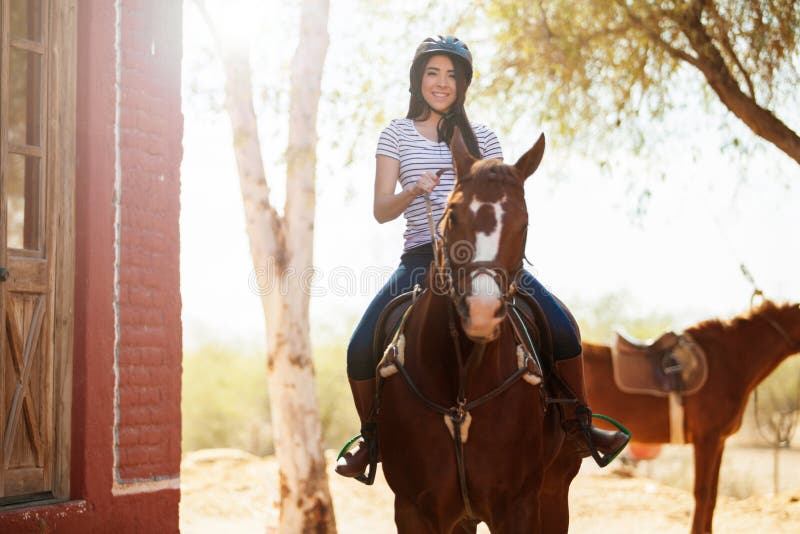 Cute Latin Girl Riding Horse Stock Photos - Free & Royalty-Free Stock ...