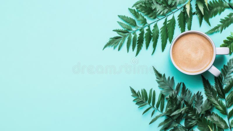 Enjoying Morning Coffee with Nature Frame and Relaxing Moment Stock ...