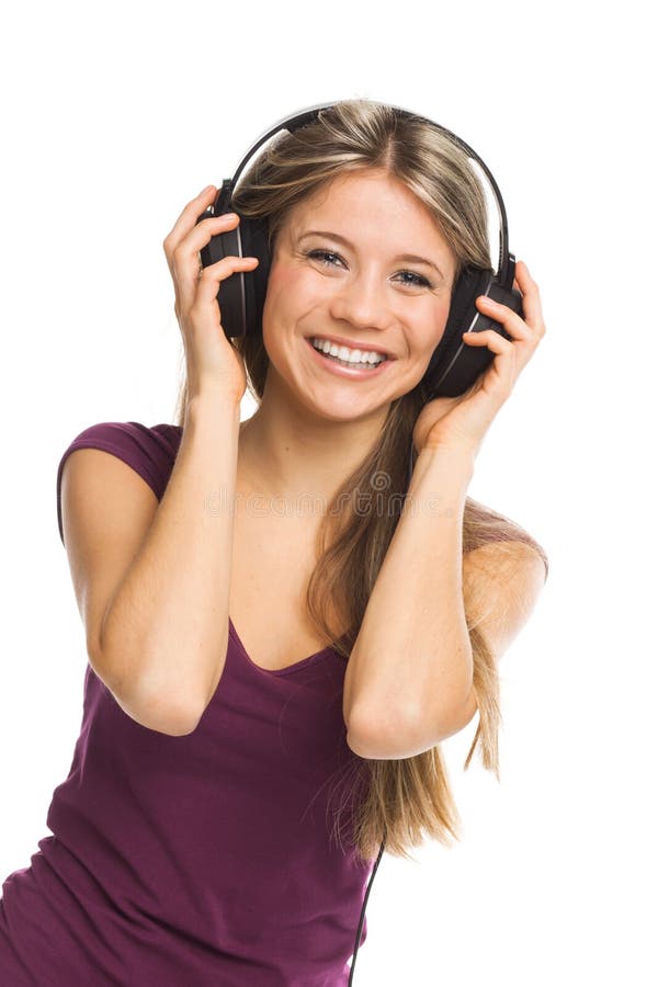 Enjoying music stock image. Image of caucasian, headphones - 29235979