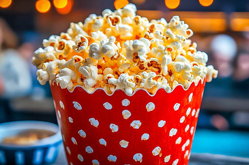 Enjoying Popcorn at an Outdoor Concert during Sunset Stock Illustration ...