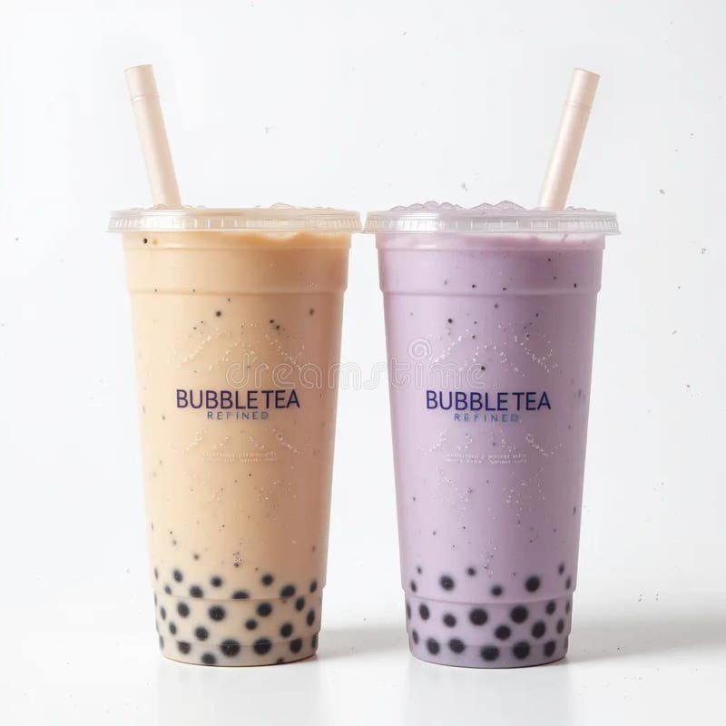 Enjoying Refreshing Bubble Tea Drinks Tapioca Pearls Stock Photos ...
