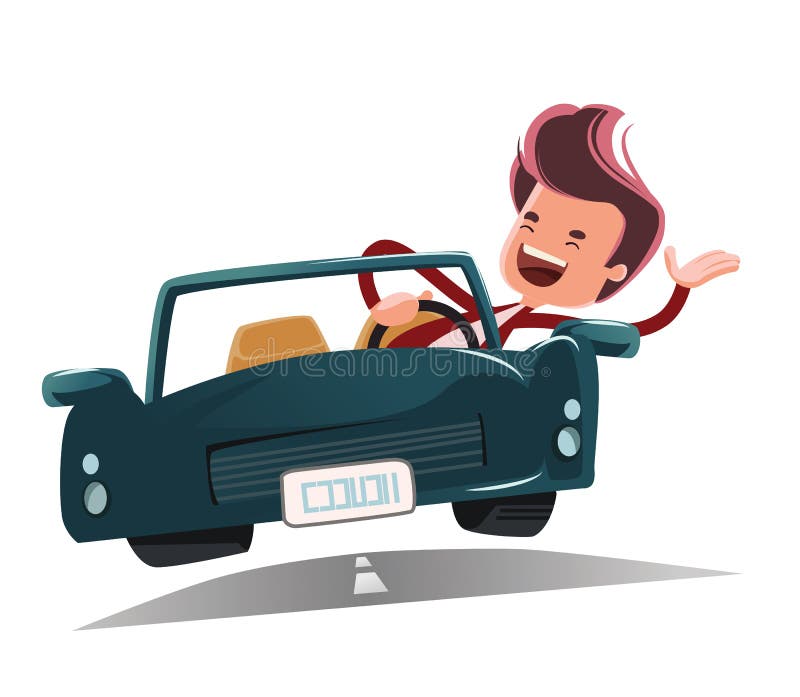 Enjoying the Ride Illustration Cartoon Character Stock Illustration ...