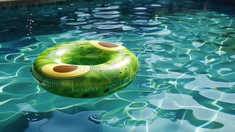 Enjoying Summer Days with an Inflatable Avocado Pool Float in a ...