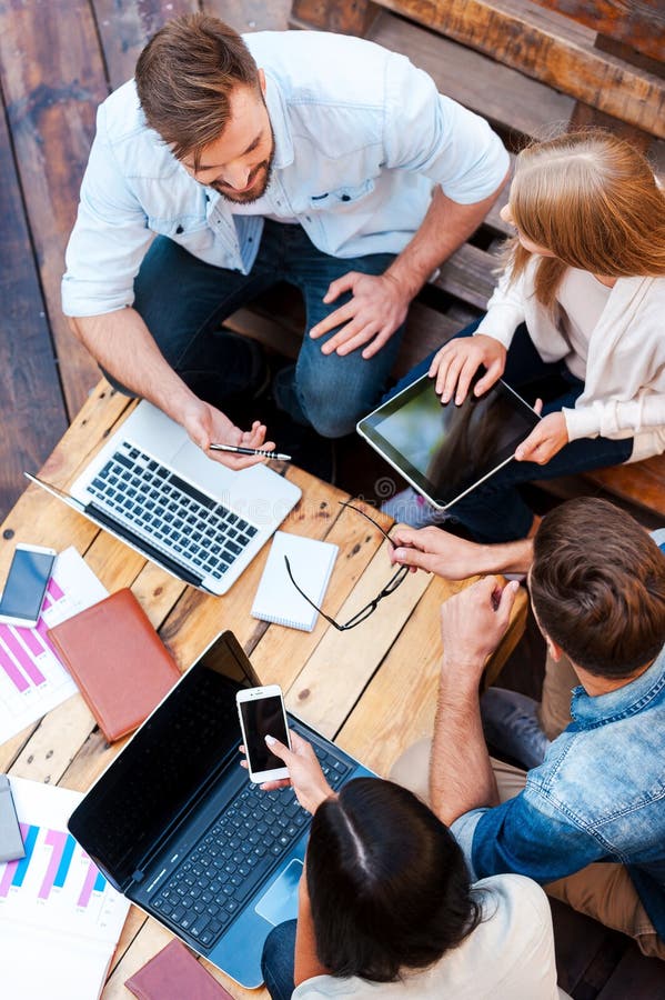 Enjoying Their Creative Work. Stock Image - Image of ideas, office ...