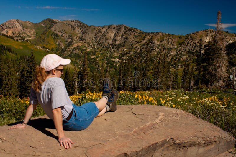 Enjoying the view stock photo. Image of hiking, geocache - 20923352