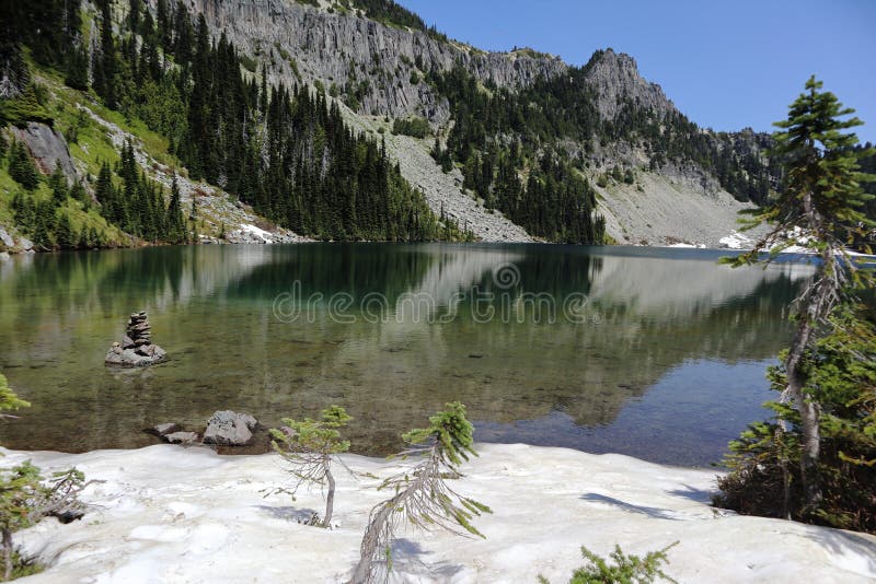 Beautiful Lake on Top of the Mountains ! Washington State Stock Image ...