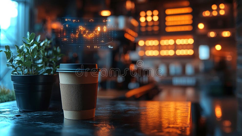 Enjoying a Warm Beverage while Animated Visuals Create a Lively ...