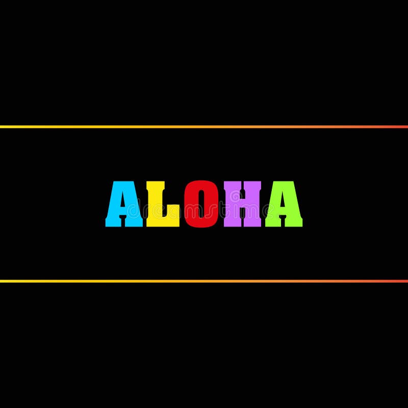 Aloha word block on black stock illustration. Illustration of mahalo ...