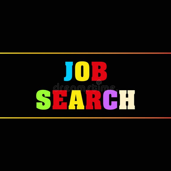 Job Search Word Block on Black Stock Illustration - Illustration of ...