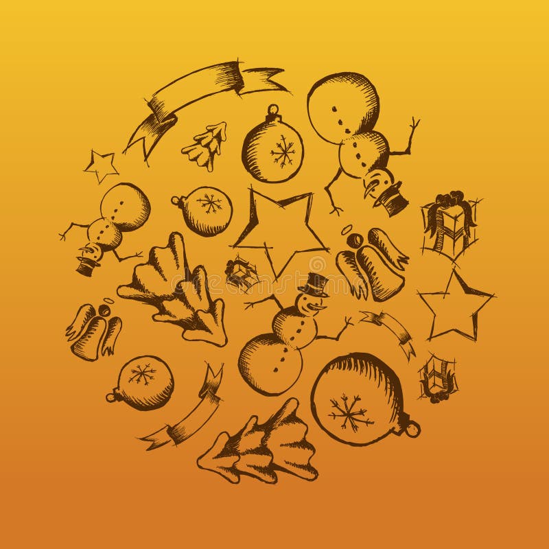 Enkla julsymboler vektor illustrationer. Illustration av modell - 11762367