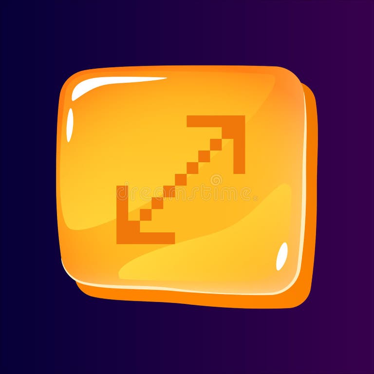 Enlarge Glossy Ui Button with Pixelated Icon Stock Vector ...