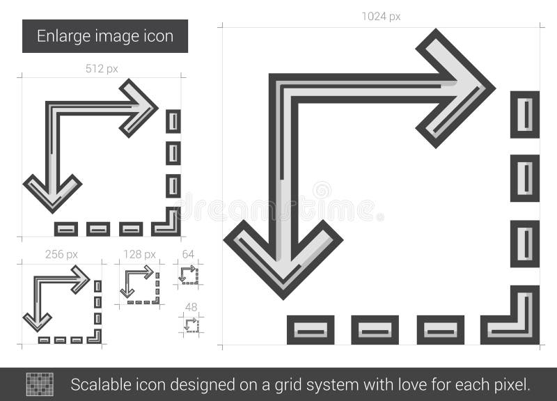 Enlarge image line icon. stock vector. Illustration of design - 83922375