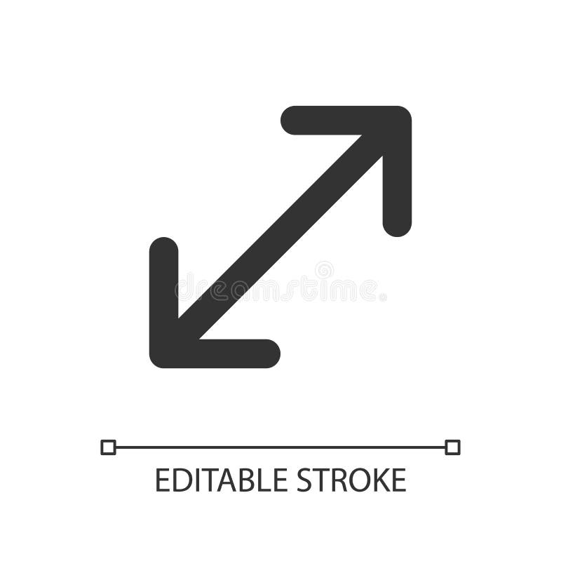 Enlarge Pixel Perfect Linear Ui Icon Stock Vector - Illustration of enlarge, magnification ...