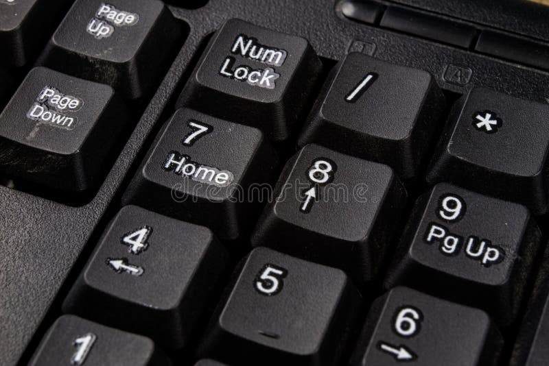 An Enlarged Computer Keyboard. Black Keyboard Buttons for the Co Stock ...