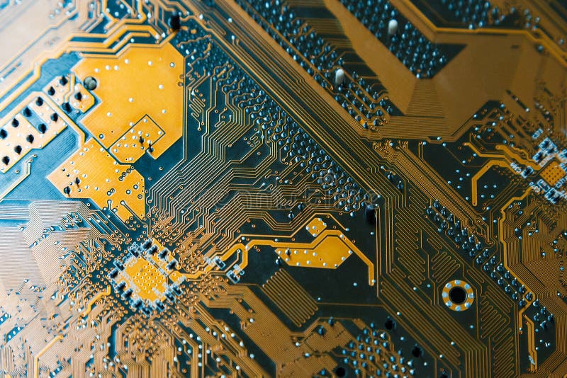 Closeup Shoot of the Microchip on Circuit Board Stock Image - Image of ...