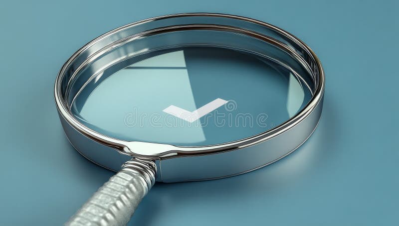 An Enlarged White Check Symbol on a Blue Background, Representing ...