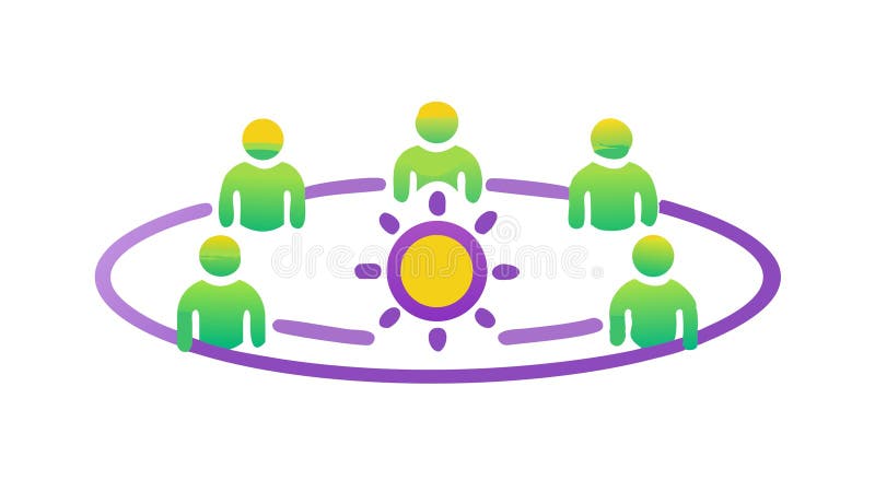 Enlightened Community Icon - Shared Knowledge Group, Vector Design ...