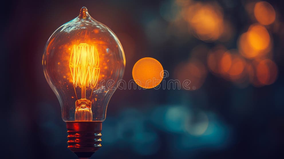 Enlightened Concept: Bright Light Bulb Idea. Stock Illustration ...