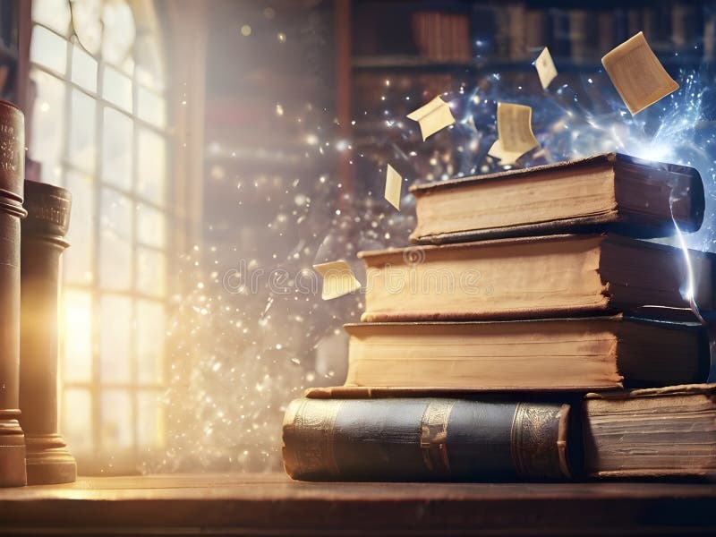 Enlightened Library. Ancient Wisdom Unveiled. Stock Photo - Image of ...